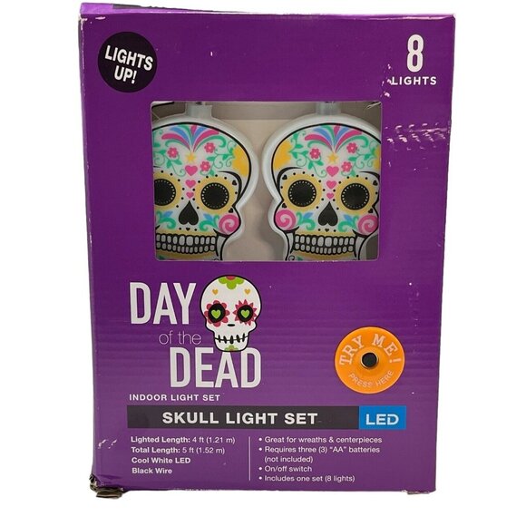 Unbranded | Holiday | Day Of The Dead Sugar Skull Shaped Stringlights ...